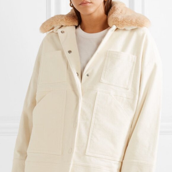 Ganni | Jackets & Coats | Ganni Ridgewood Faux Furtrimmed Cottonblend ...